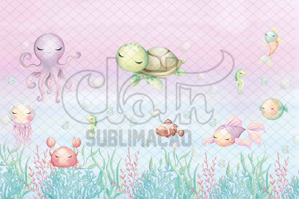 Fundo Fotográfico - Fundo do Mar Rosa - CT803