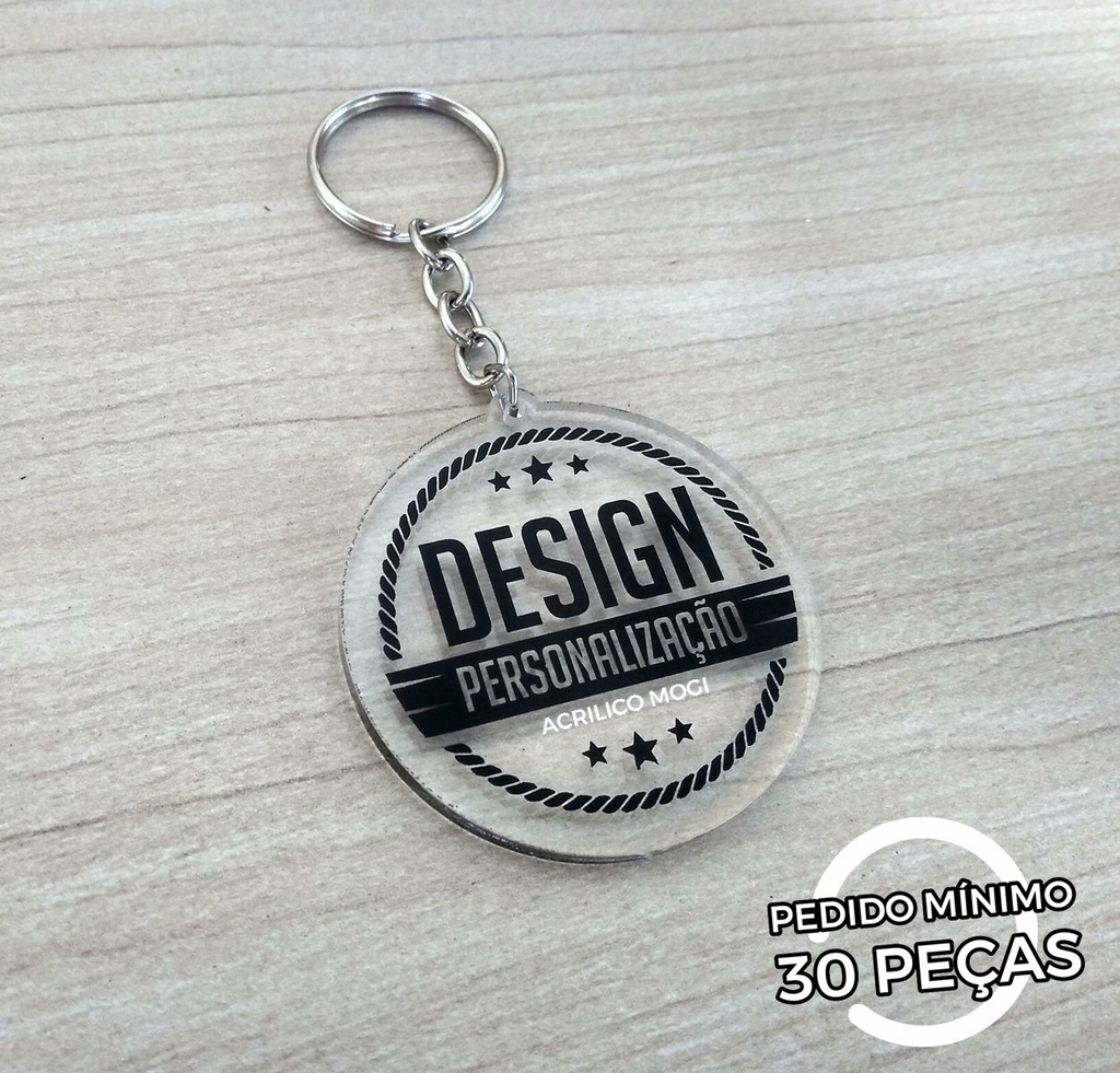 Chaveiro com Logo Personalizado - Acrílico Mogi