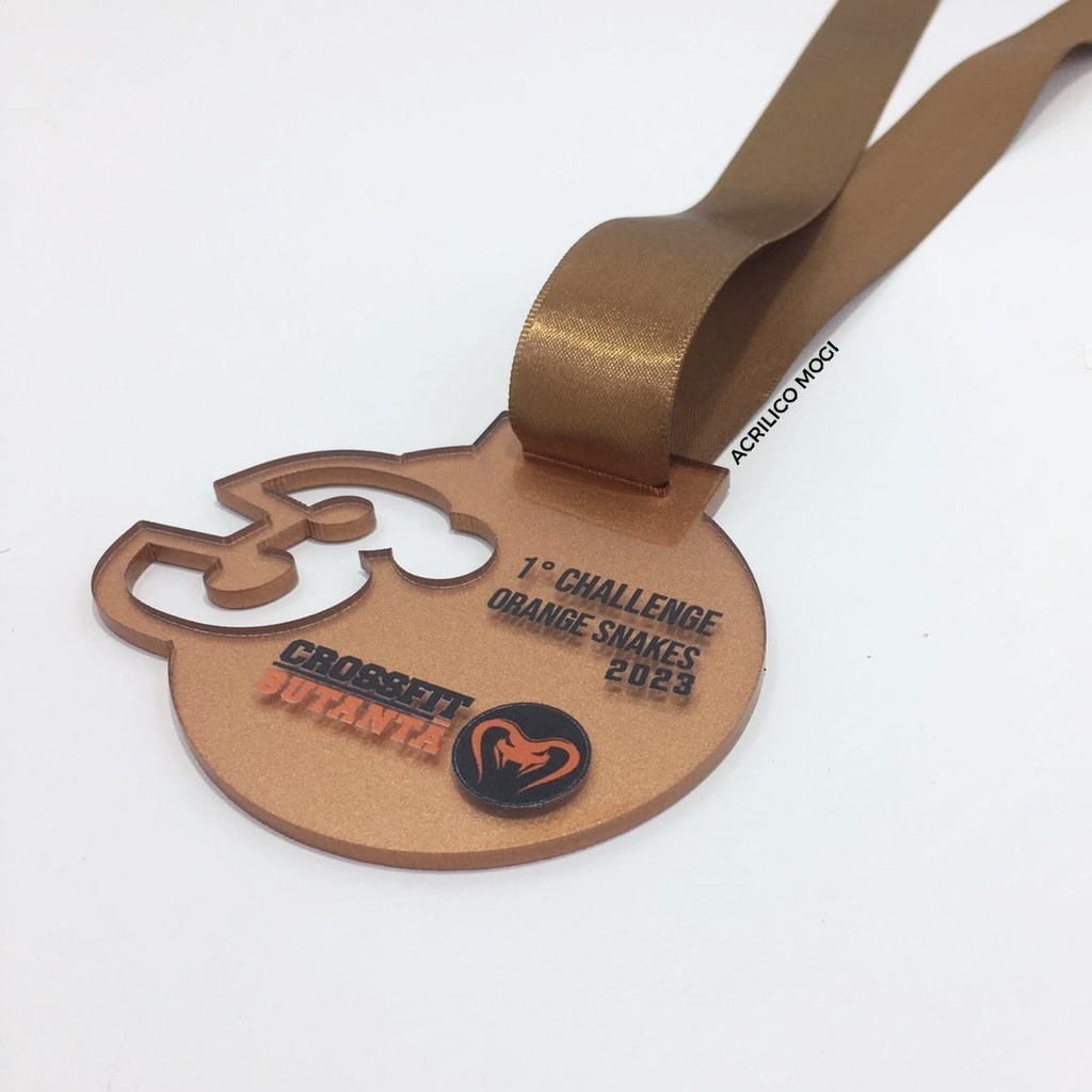 Medalha Acrílico Ouro Prata e Bronze 1º Lugar