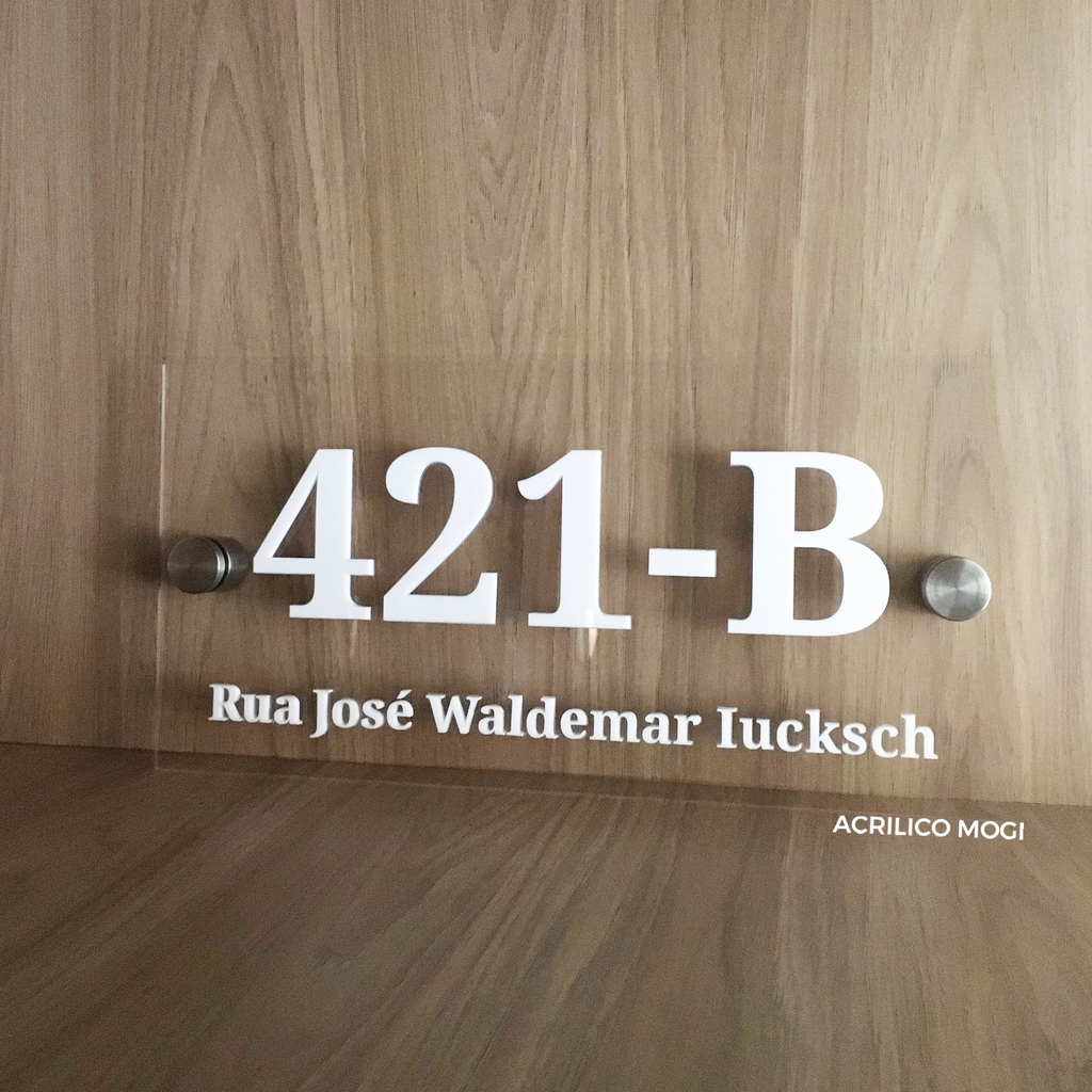 Placa Número Casa e Nome da Rua - Acrílico Mogi