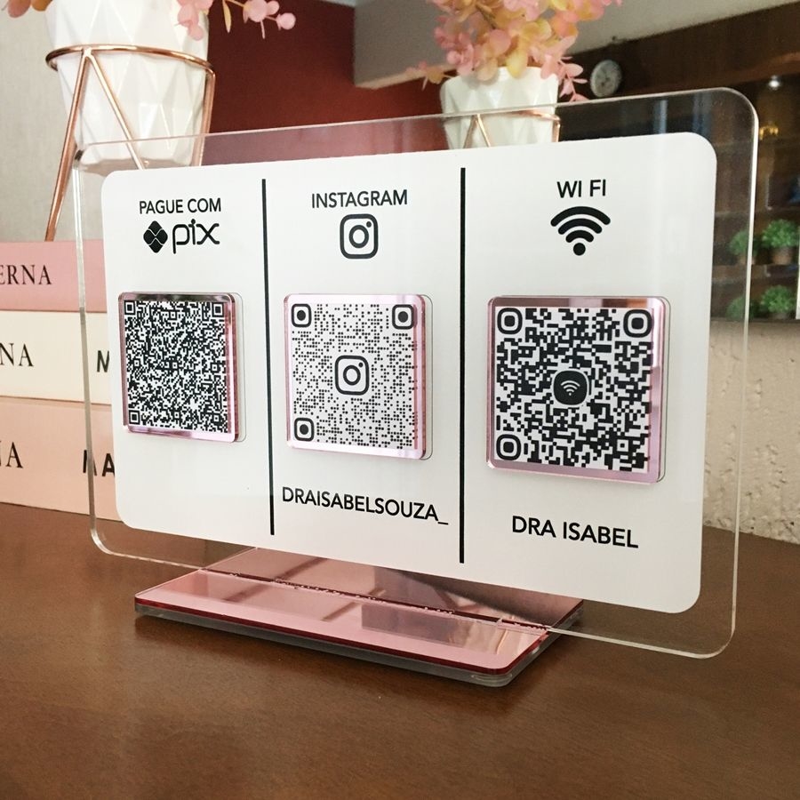 Placa Acrílico PIX e Redes Sociais - Acrílico Mogi