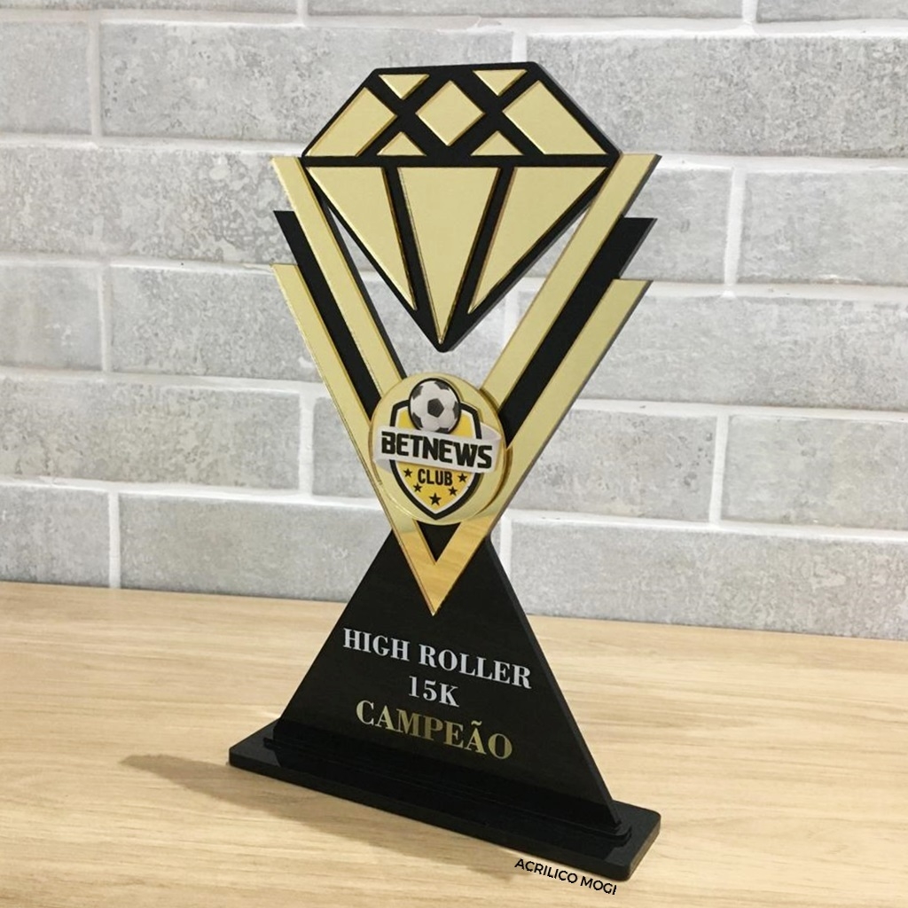 Kit 3 Troféus em Acrílico Personalizados Para Premiação