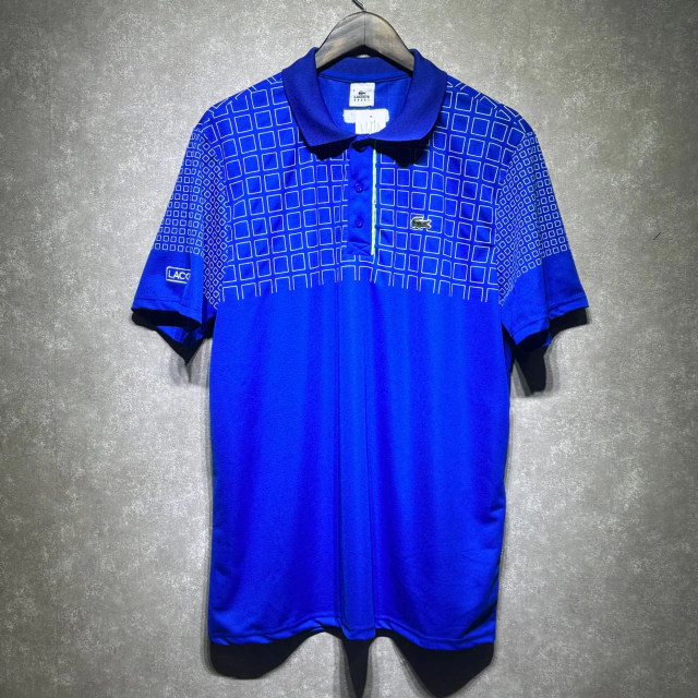 POLO LACOSTE MEIA QUADRI AZUL ROYAL - LN A FONTE