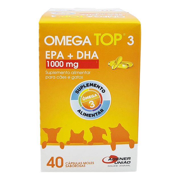 Compre o Suplemento Omega Top para Caes e Gatos na Farmacia de Bicho