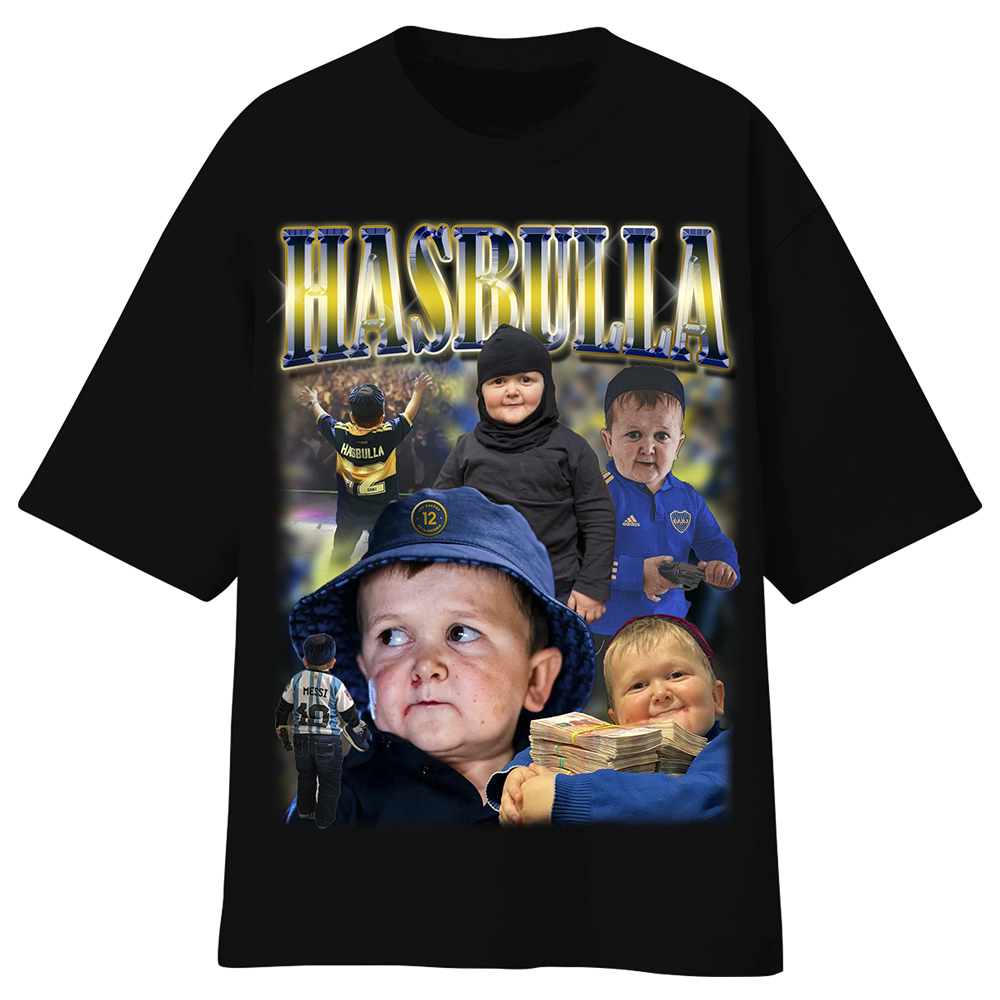Remera oversize estampada Hasbulla Bostero