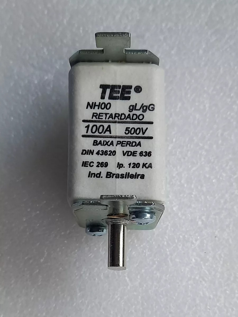 Fusível de porcelana tipo nh00 de 100A - 500V TEE