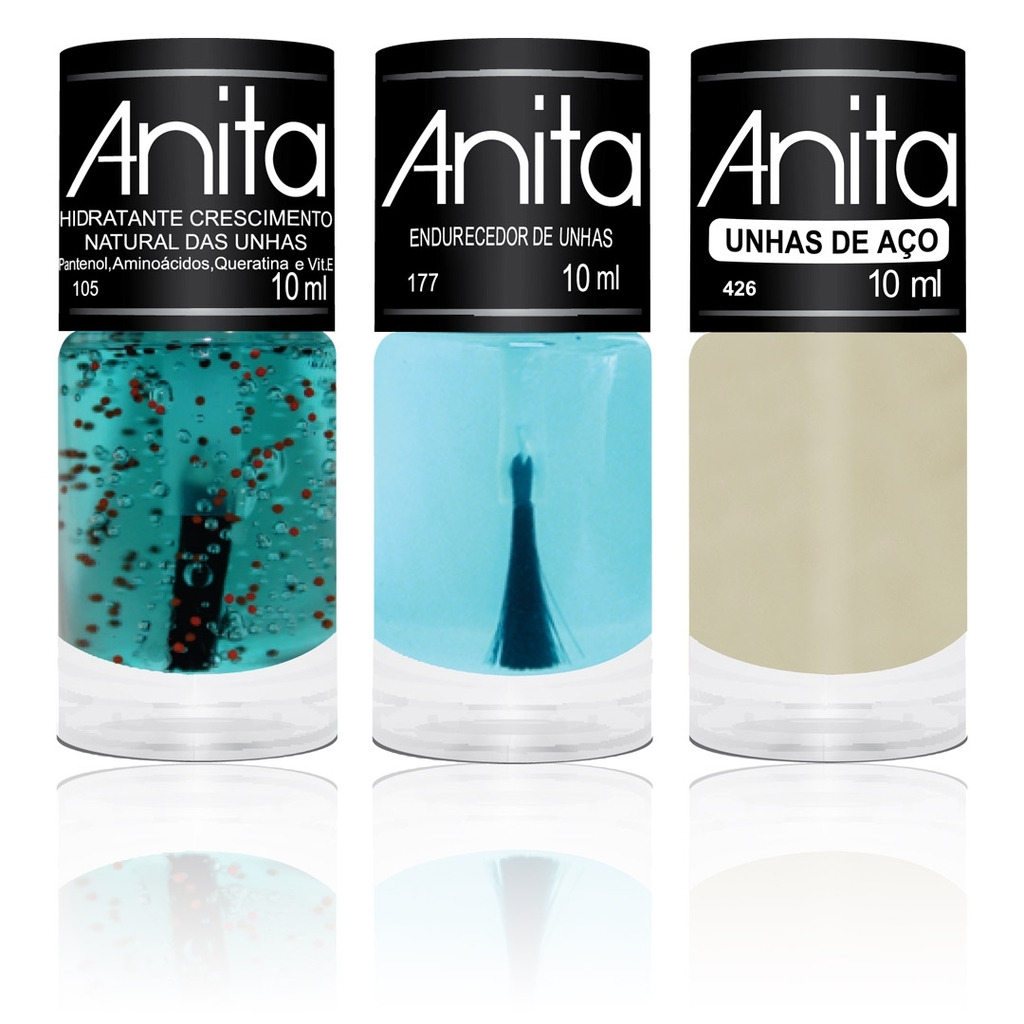 Kit Tratamento de Unhas Fortalecedor Hidratante Endurecedor Anita