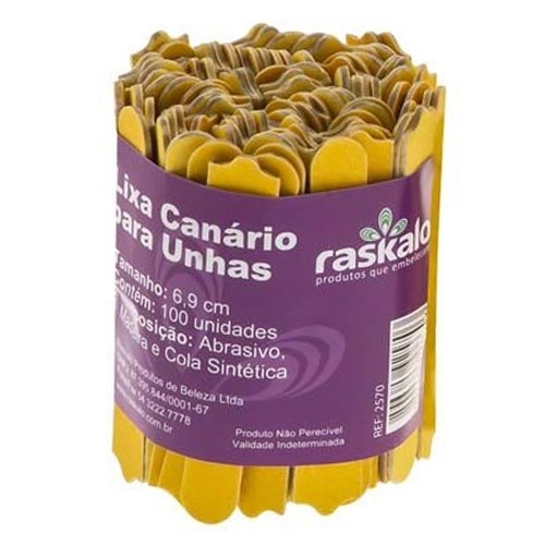 Mini Lixa para Unhas Profissional Raskalo Canário 100 unidades