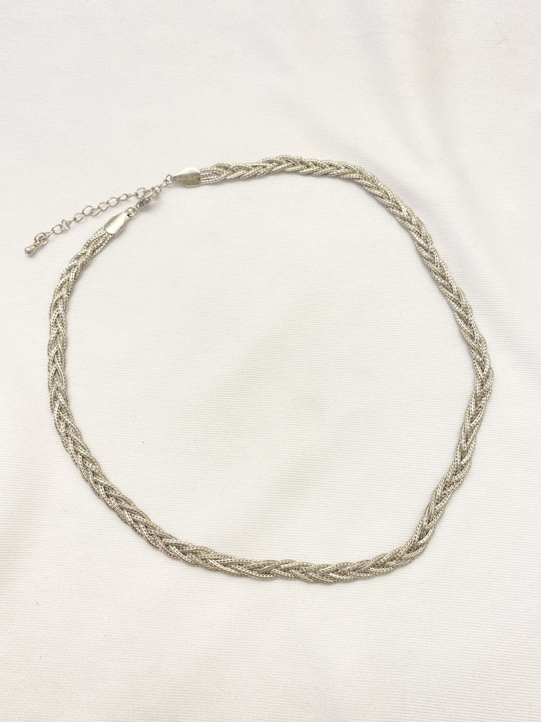 COLAR TRANÇADO METAL - PRATA - MICMIC Acessórios