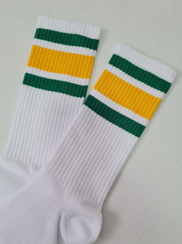 MEDIAS OLD SCHOOL RAYA ANCHA (Amarillo y Verde)