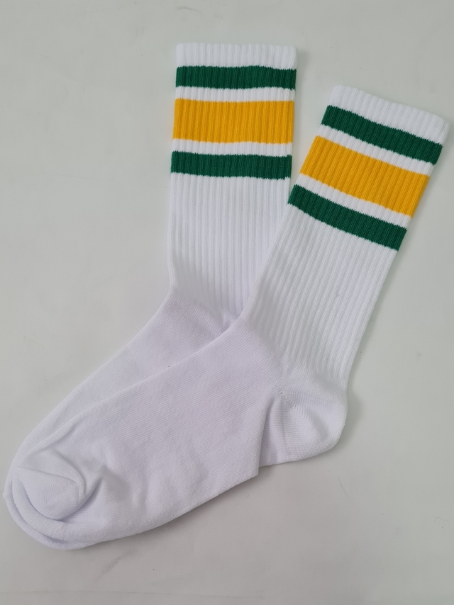 MEDIAS OLD SCHOOL RAYA ANCHA (Amarillo y Verde)