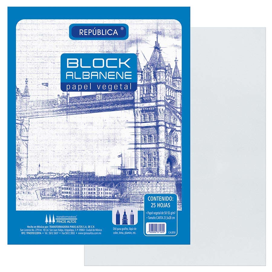 BLOCK ALBANENE T.CARTA C.25 H DELGADO PINOS ALTOS