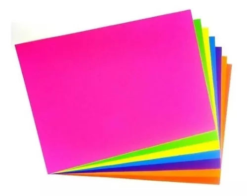 PAQUETE DE CARTULINA FLUORESCENTE C/10 PZ