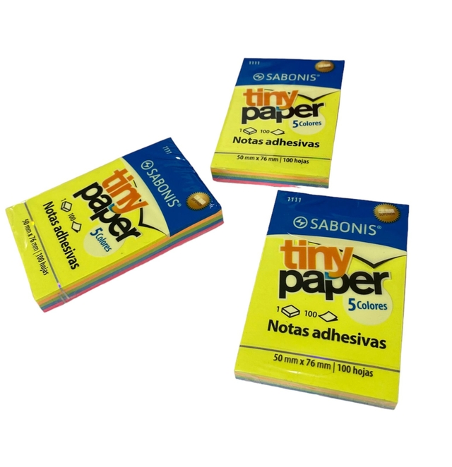 POSTICK NOTAS ADHESIVAS TINY PAPER C.100 HOJAS 5 COLORES MOD. 1111 SABONIS