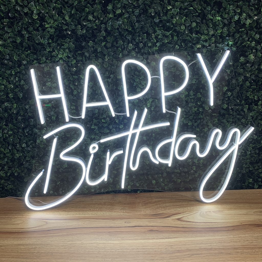 Luminária Painel Neon Led - Happy Birthday 60x40cm
