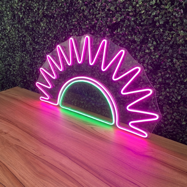 Luminária Painel Neon Led - Sol 37x70cm