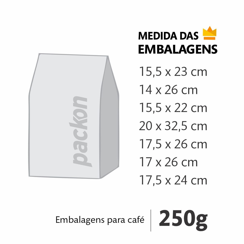 Embalagem Para Café - Kraft - Sanfonada