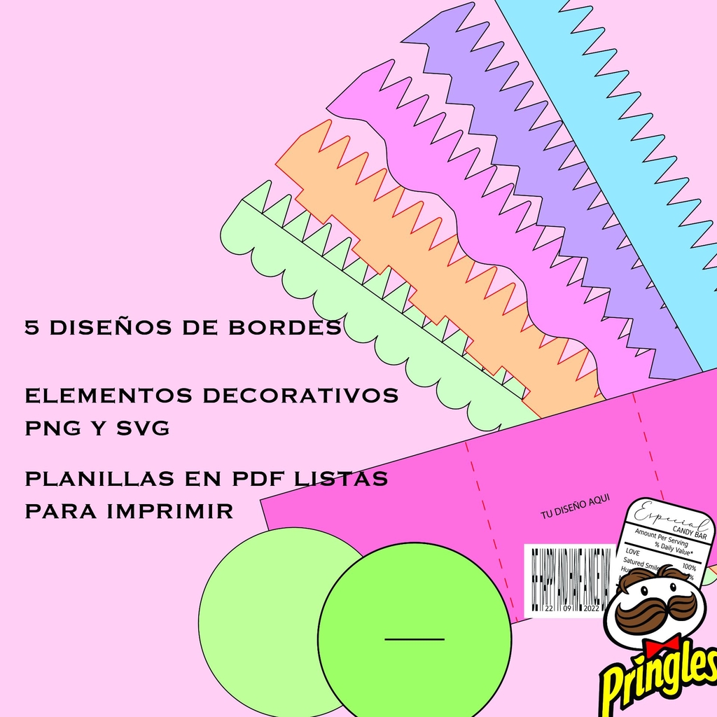 Template Tapas Pringles - Comprar en rosa papel rg