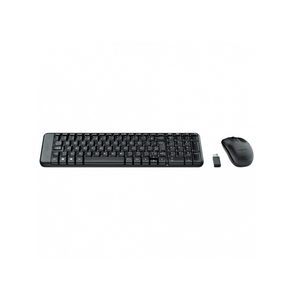 KIT TECLADO E MOUSE LOGITECH MK220 SEM FIO COMPACTO ABNT2 - PRETO