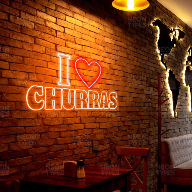 Luminária Neon Led I love churras 90x47cm - Neon Types