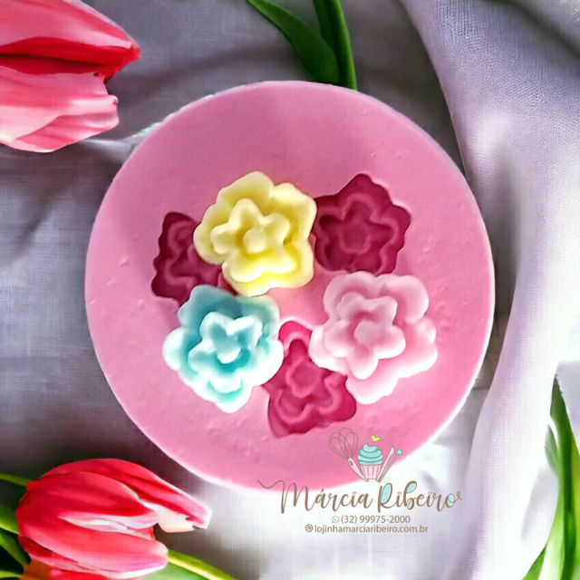 Molde Jardim 3 florzinhas - Lojinha Marcia Ribeiro