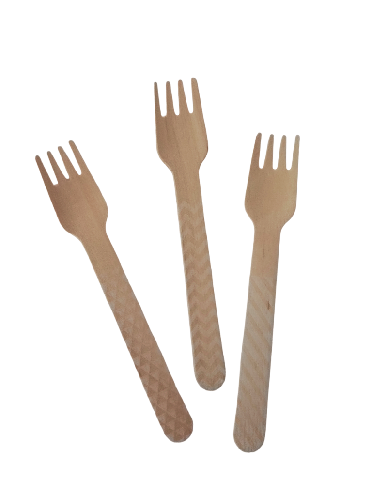 Garfo de madeira - 14cm - 10 unidades