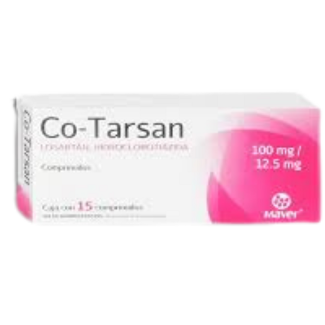 Losartán/Hidroclorotiazida 100mg/12.5mg 15 comprimidos (Co Tarsan)