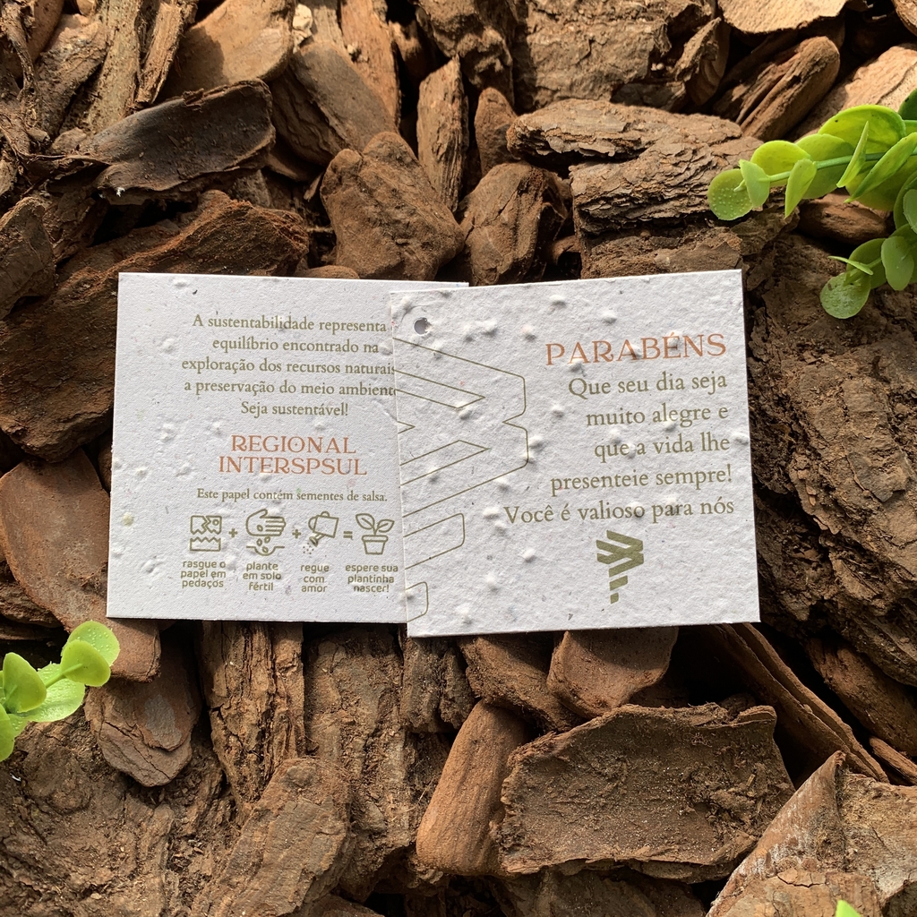 Papel plantável biodegradável com sementes 7x7cm