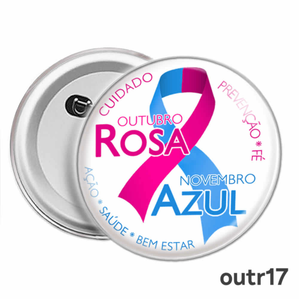 Botton broche alfinete campanha outubro rosa