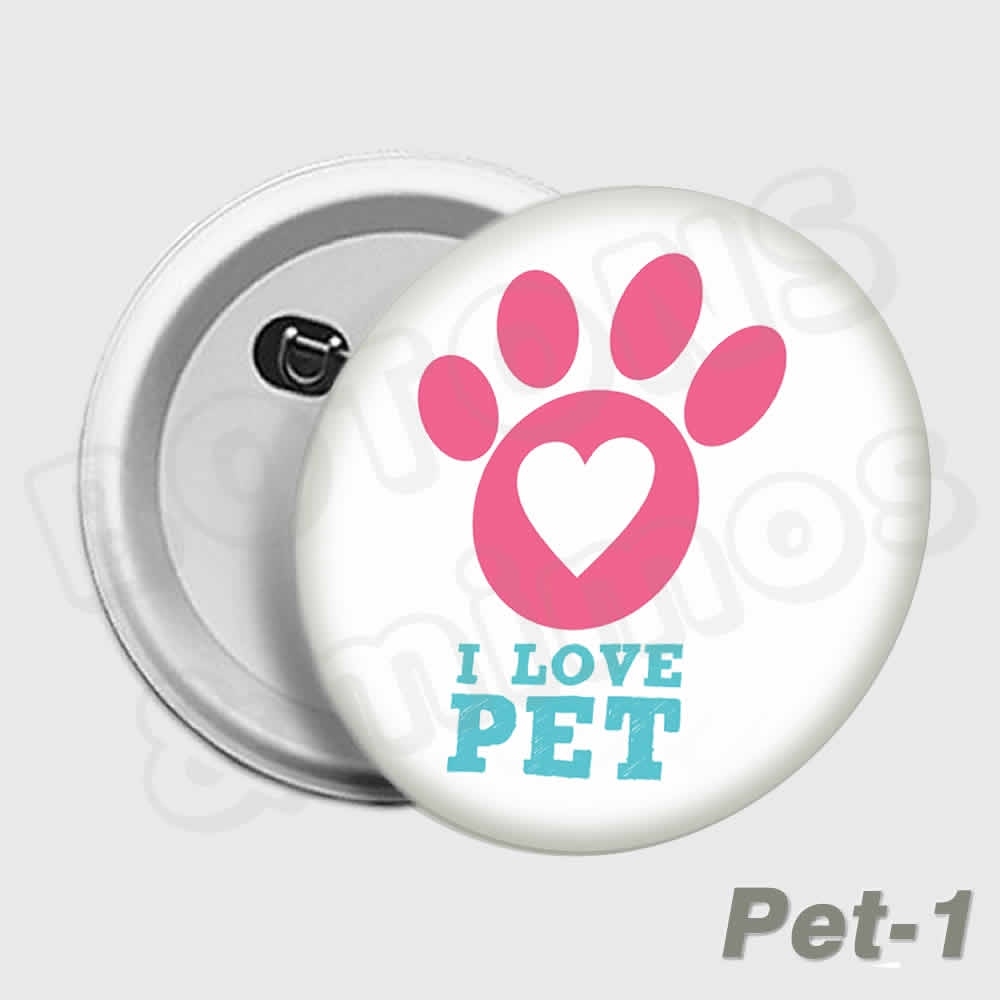Botons personalizado Tamanho 3.5cm I love pets