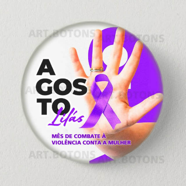 Boton personalizado agosto lilás - ART.BOTONS