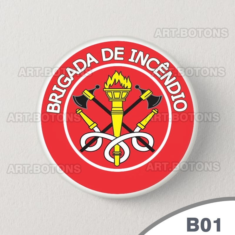 Bottons Brigada de Incêndio Brigadista Emergência, broche alfinete redondo