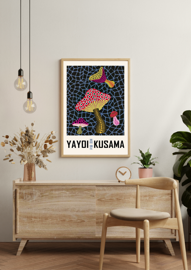 Lámina Yayoi Kusama: Mushrooms - Sumergite en un Mundo Fantástico