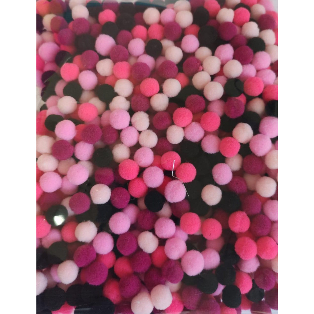 Mix de Aplique pompom 10 mm/ Pacote com apx 1000 pçs.
