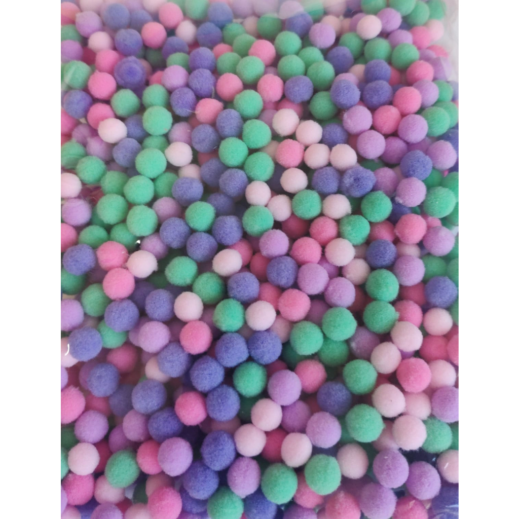 Mix de Aplique pompom 10 mm/ Pacote com apx 1000 pçs.
