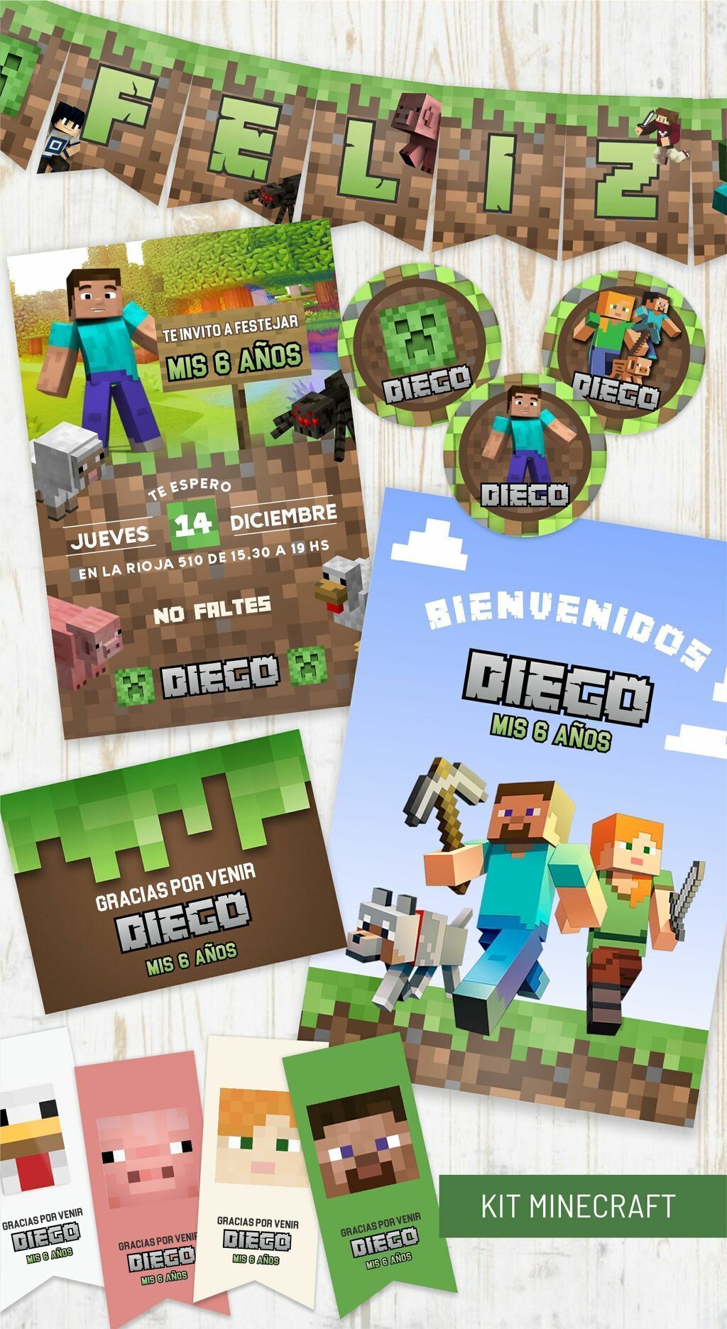 KIT IMPRESO MINECRAFT - Comprar en Decodreams