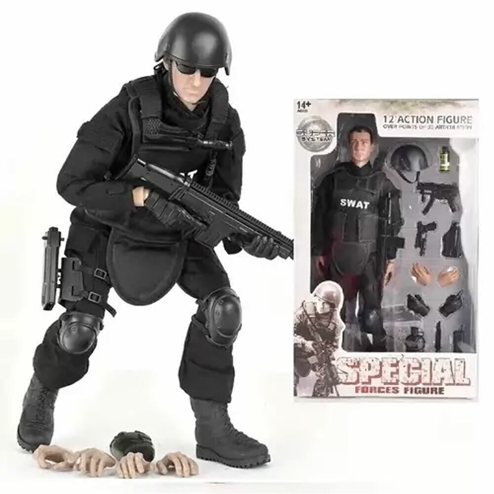 BONECO TÁTICO SPECIAL FORCES SWAT BK