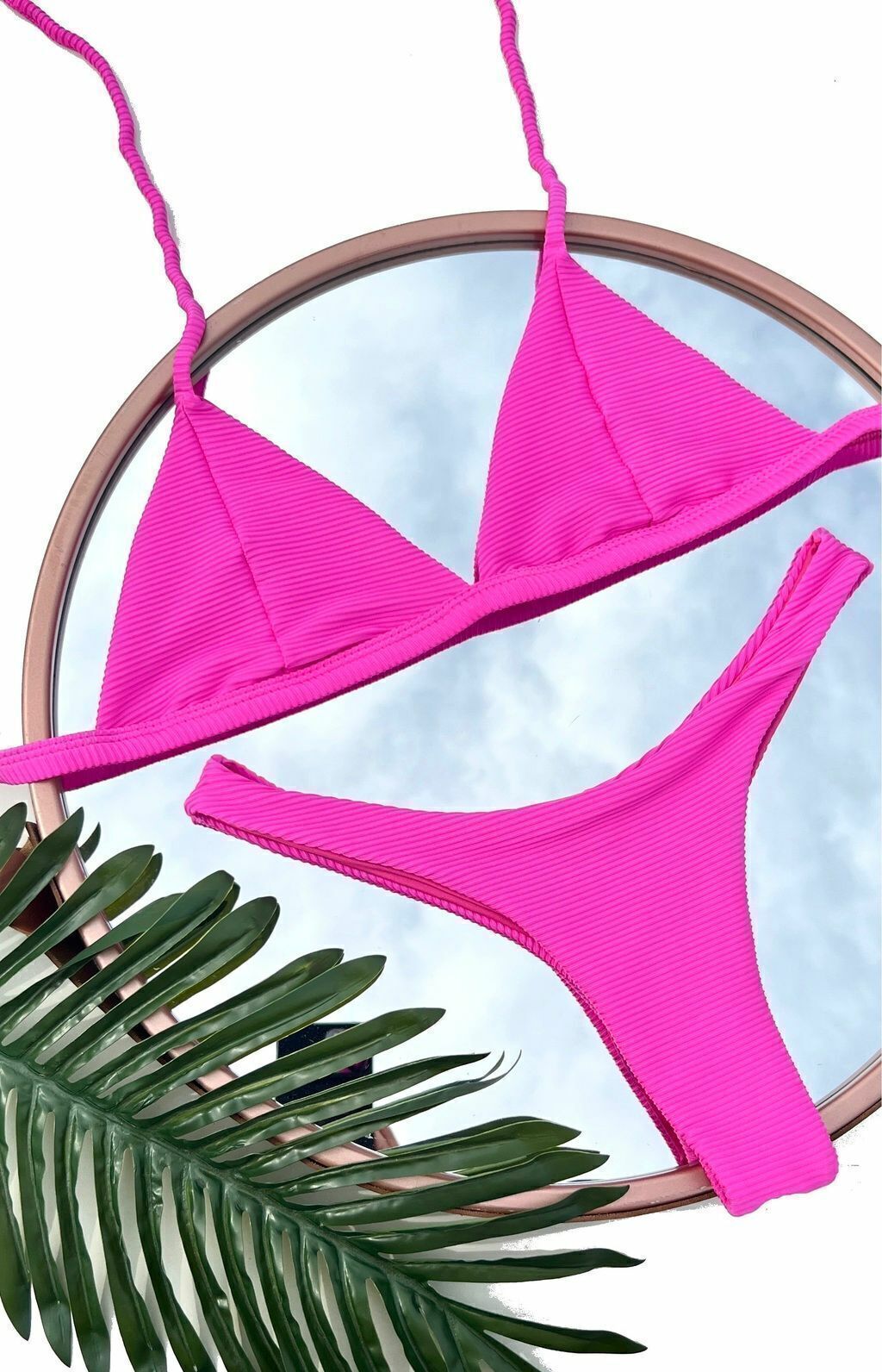 Biquíni Basic Canelado Rosa Pink Allure Biquínis