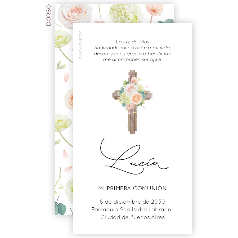 Cruz Madera con Ramo de Flores Comunión - Gráfica 21