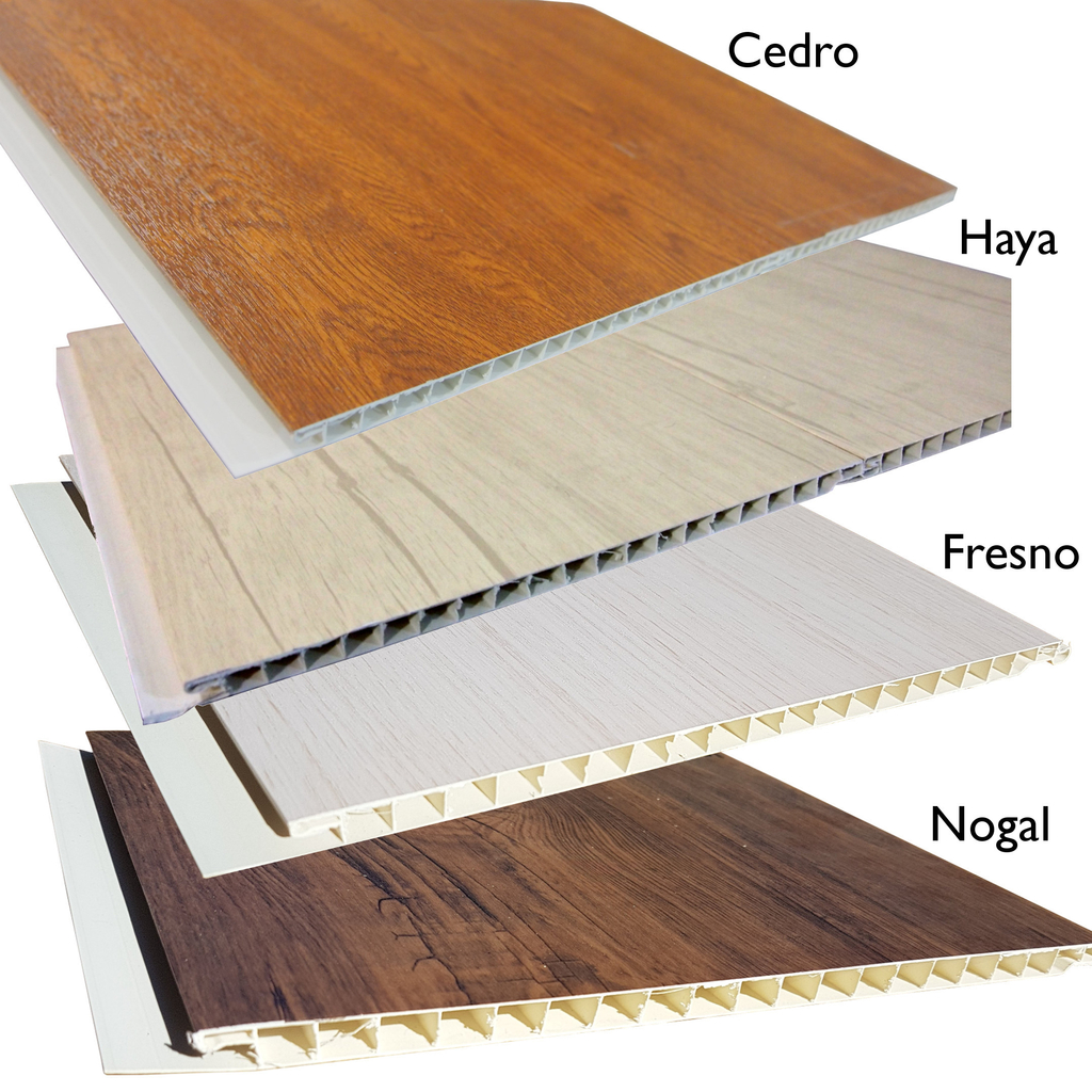 Revestimiento Machimbre Cielorraso Pvc 250x9 Color Texturado