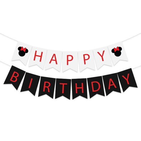 Banderines Happy Birthday Minnie. 15 Banderines
