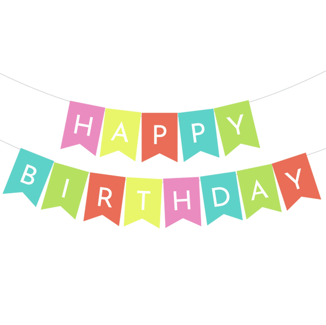 Banderines Happy Birthday Colores Neón