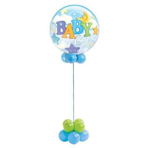 Globo Burbuja Baby Shower para Niño o Niña. 56 cms.