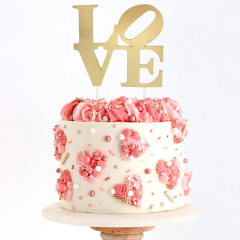 Topper para torta - Love Con Corazón