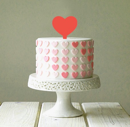 Topper para torta - Silueta de Pareja con Corazones