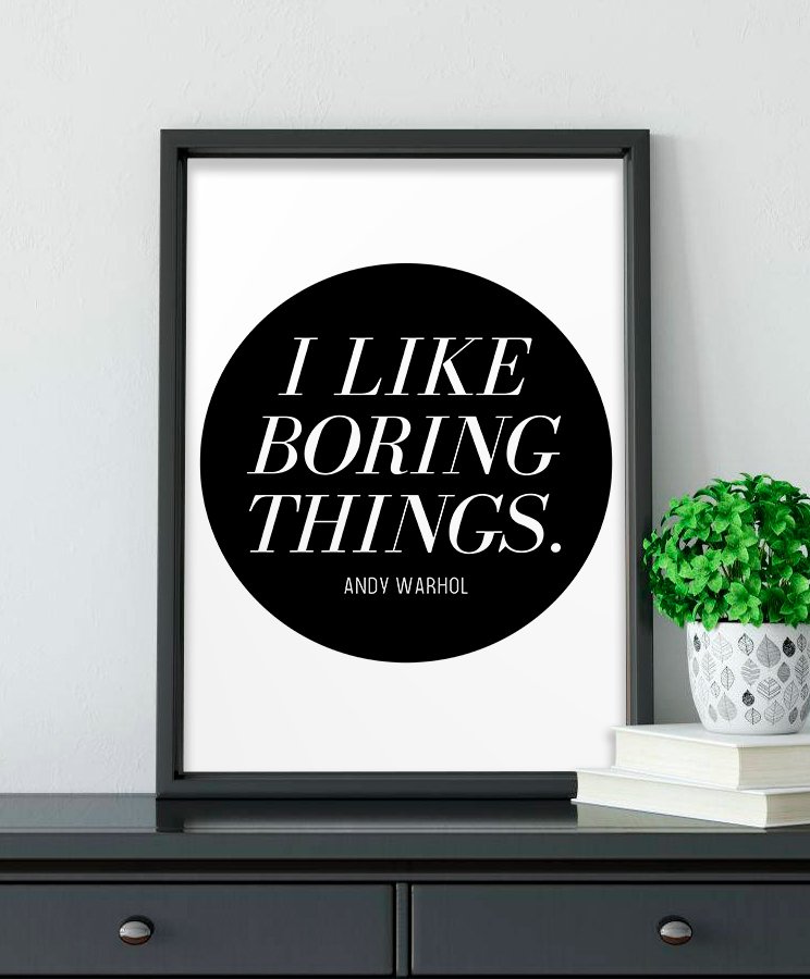Cuadro I Like Boring Things Andy Warhol - Marnie Arte