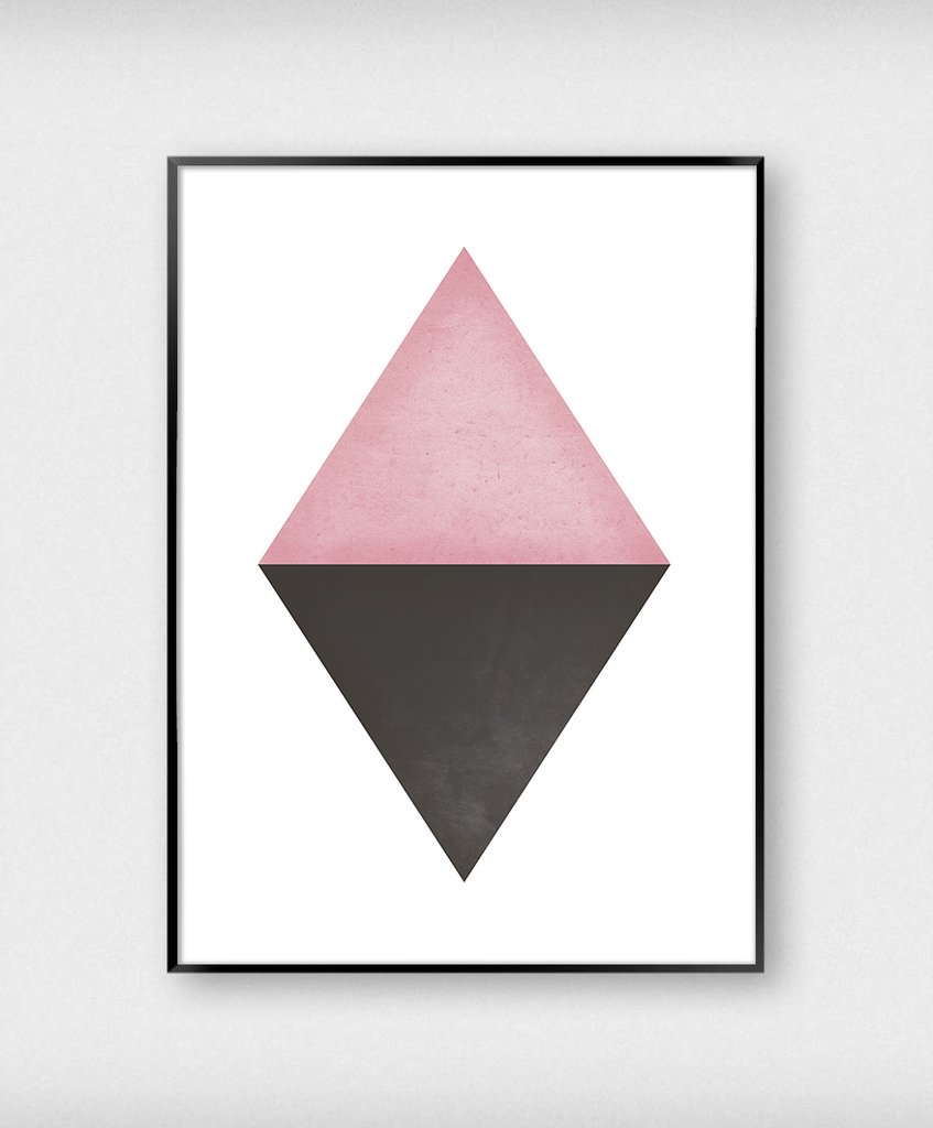 Cuadro Rombo Abstracto (Rosa) - Comprar en Marnie Arte