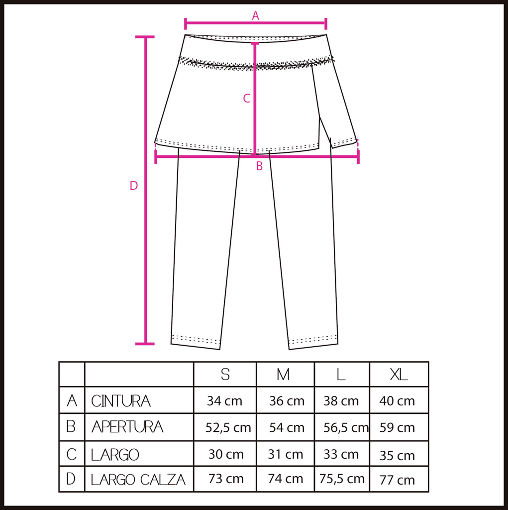 Pollera con calza capri Lia Blanco - Oxwa - activewear