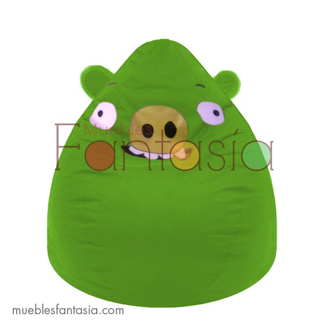 PUFF ANGRY BIRDS LONA VERDE
