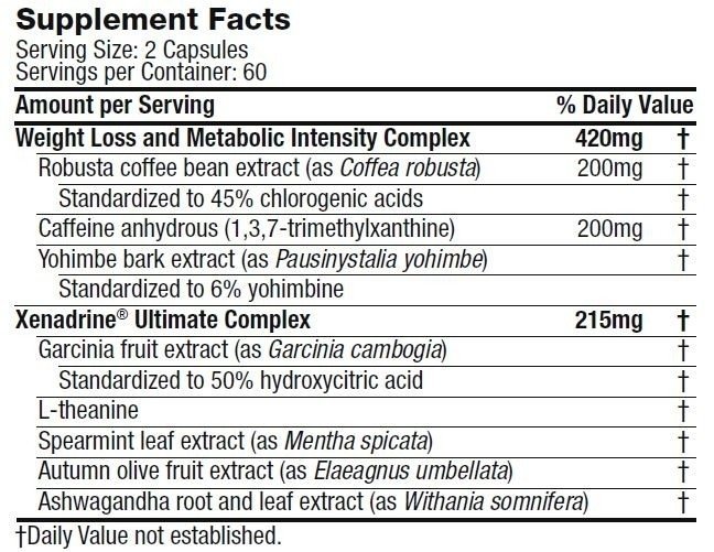 XENADRINE ULTIMATE, WEIGHT LOSS, 120 CÁPSULAS